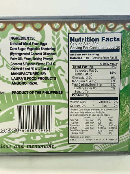 Laura's Buko Pandan Flavored Otap 600 g